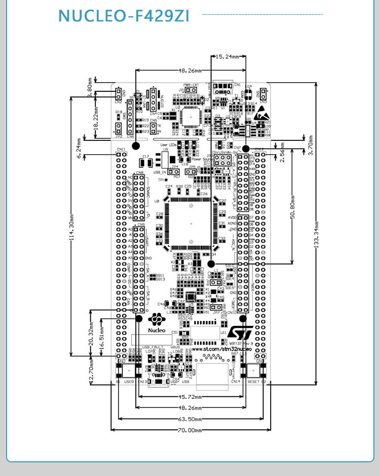 STM32F429ZI MCU 32Bit Embedded Evaluation Board Nucleo-144 NUCLEO-F429ZI