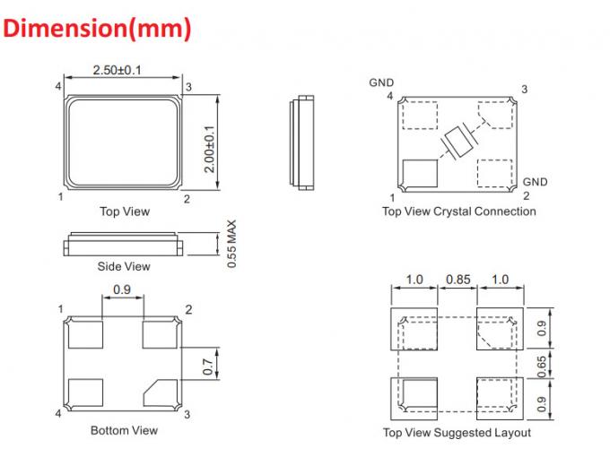 8PF 25MHz Quartz Crystal Oscillator TSX-3225 SMD Resonator